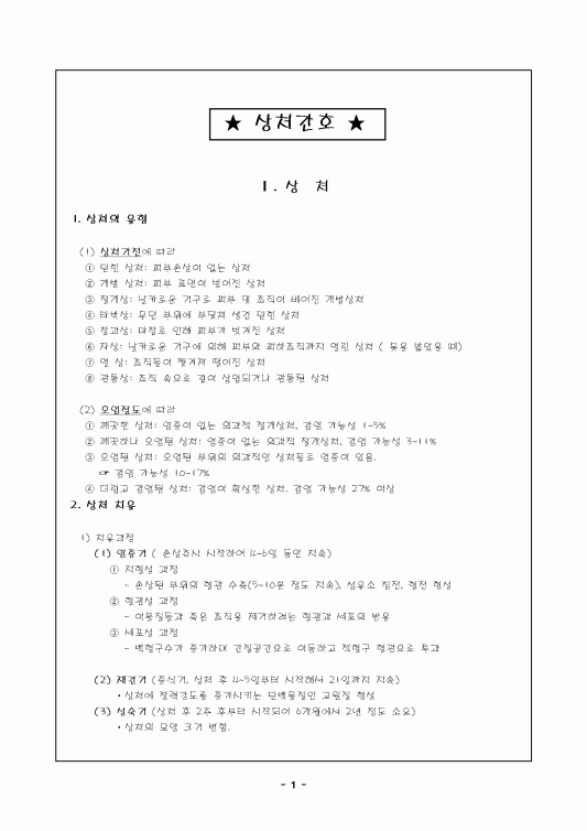 상처간호 - 상처의 유형, 치유, 간호과정