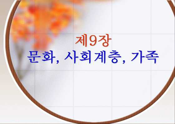 [인문과학] 문화, 사회계층, 가족