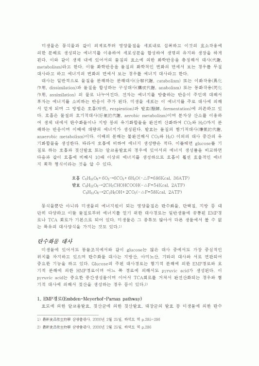 미생물의 대사