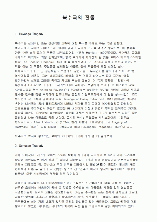 셰익스피어 복수극의 전통