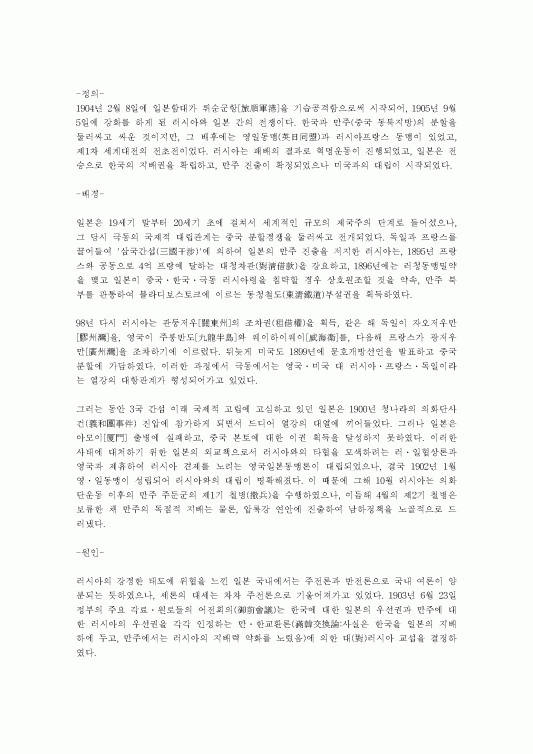 러일전쟁 레포트 자료