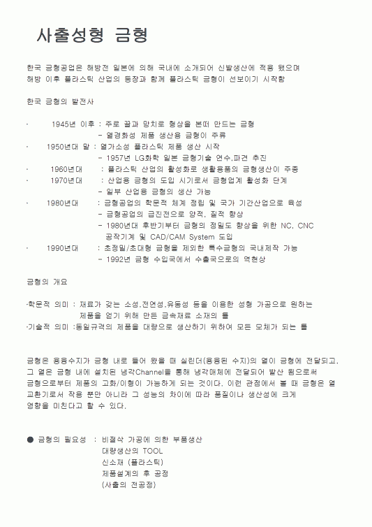 사출성형 금형