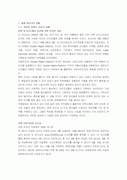 [사회과학] 이라크 전쟁에 대하여