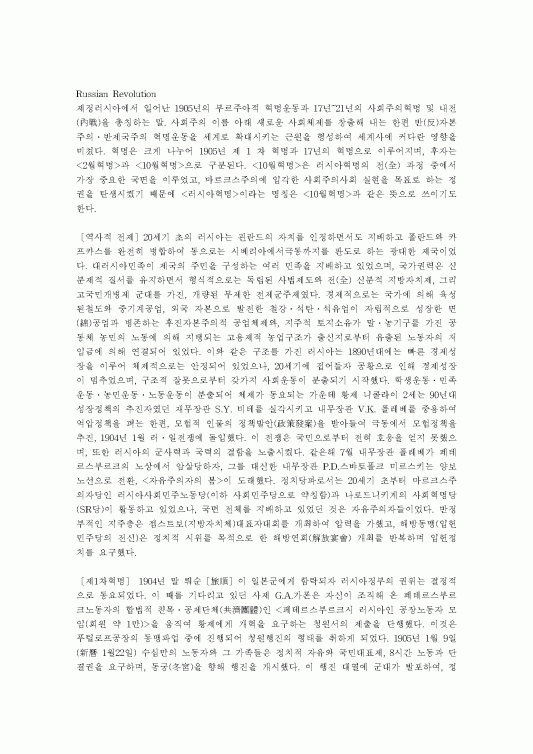 러시아 혁명사