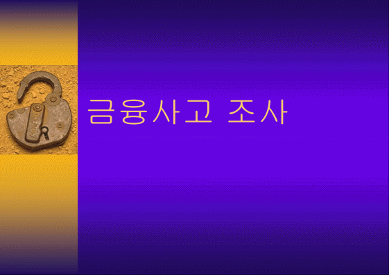 [사회과학] 금융사고 조사
