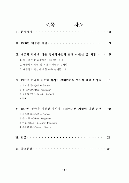 대공황의 원인과 그에 대한 처방