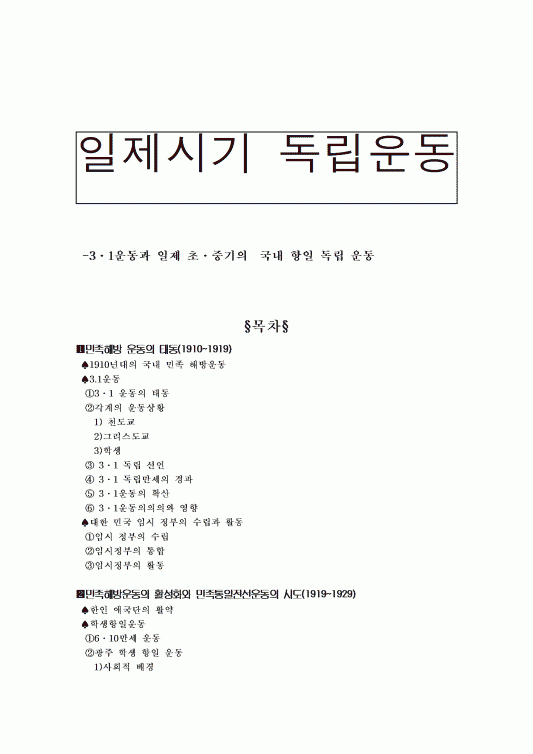 일제시기 독립운동