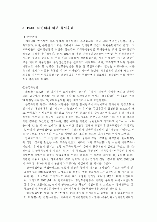 1930∼40년대의 해외 독립운동
