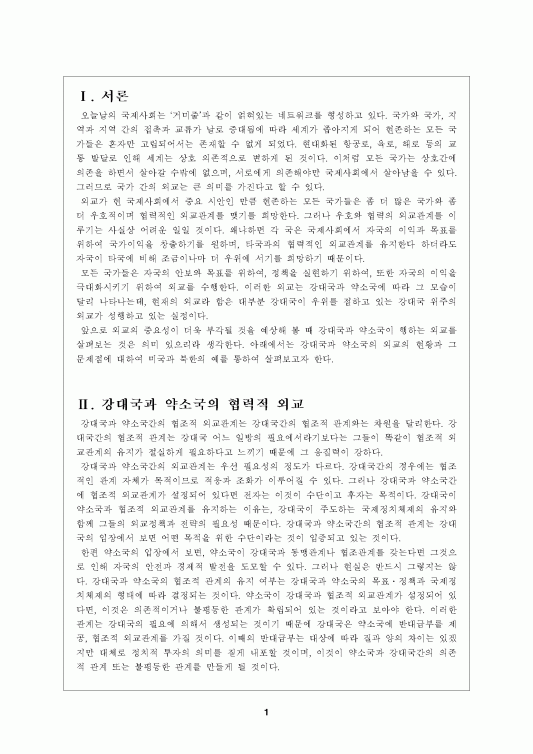 강대국과 약소국 외교의 현황과 문제점