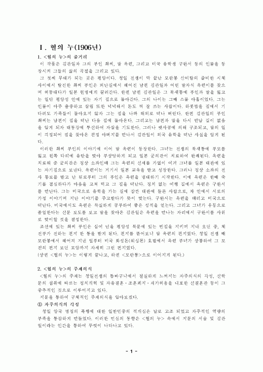 혈의 누 레포트 자료