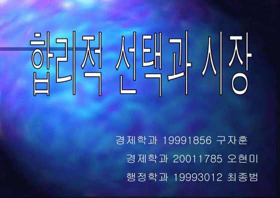 합리적 선택과 시장