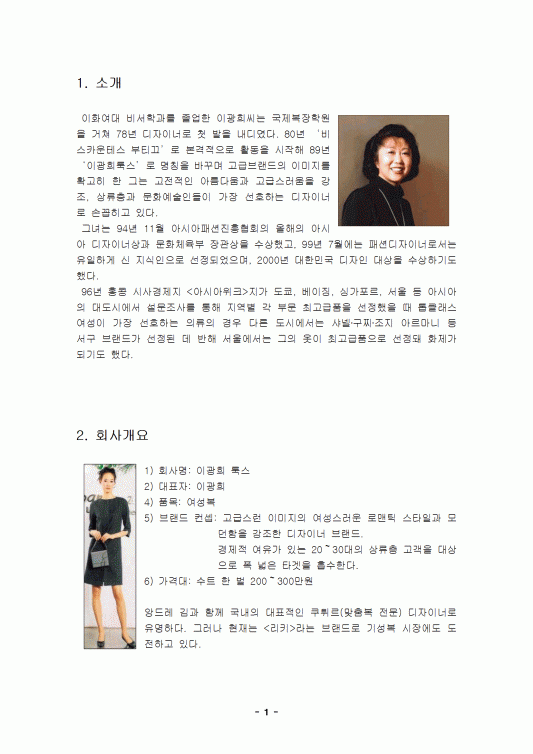 디자이너 이광희의 성공전략