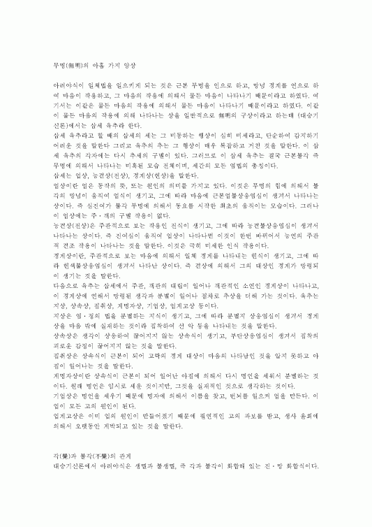 무명(無明)의 아홉 가지 양상