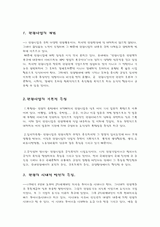 관광사업 레포트 자료