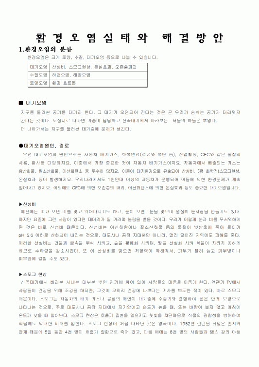 환경오염실태와 해결방안
