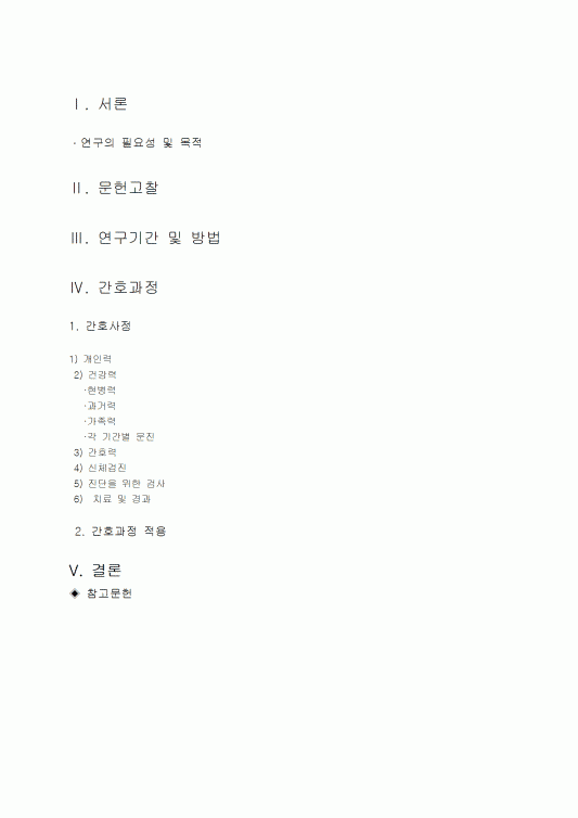 위암 환자 간호사례 연구