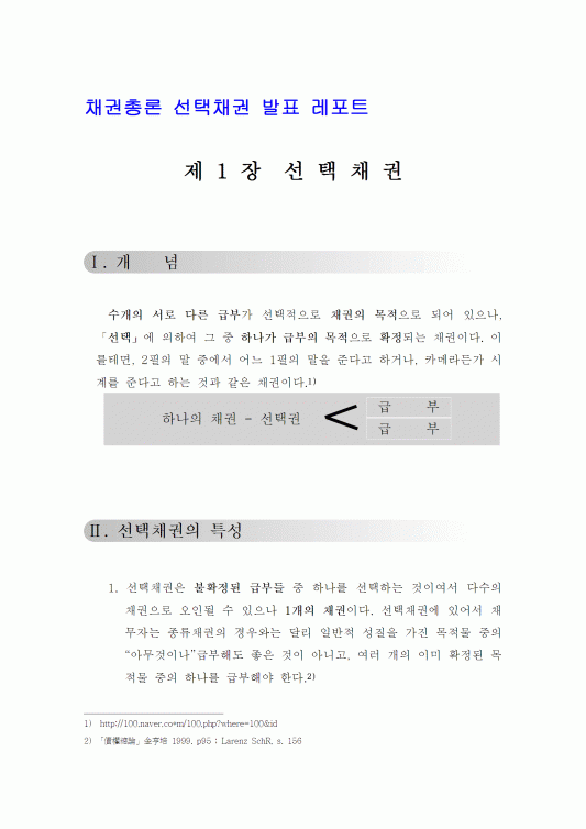 선택채권 레포트 자료