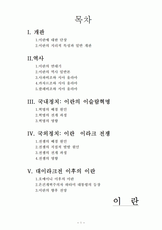 이란에 대해 / 이란의 과거와 현재 국가 양상`