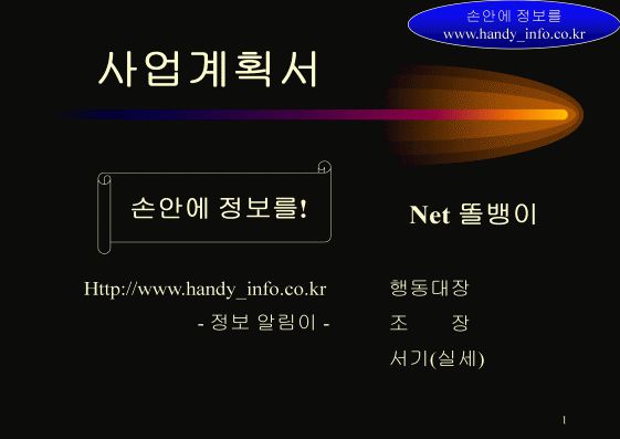 정보 제공서비스 사업계획서