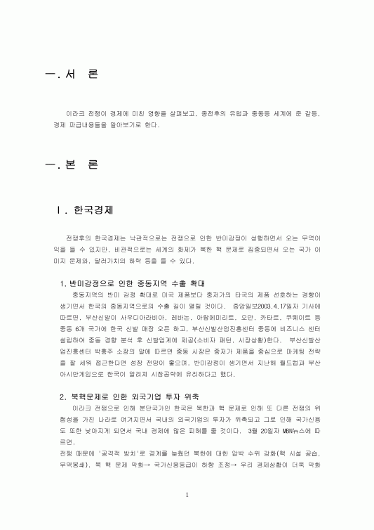 이라크 전쟁이 경제에 미친 영향