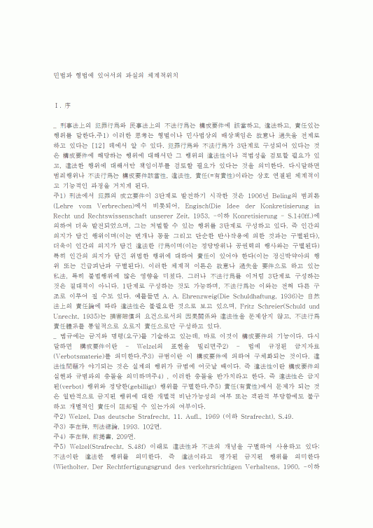 민법과 형법에 있어서의 과실의 체계적위치