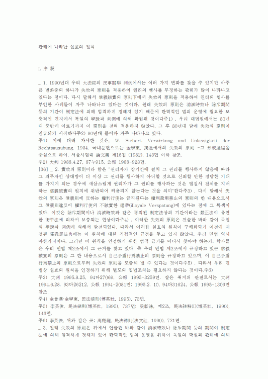 판례에 나타난 실효의 원칙