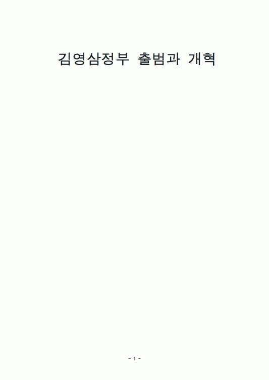 김영삼정부 출범과 개혁