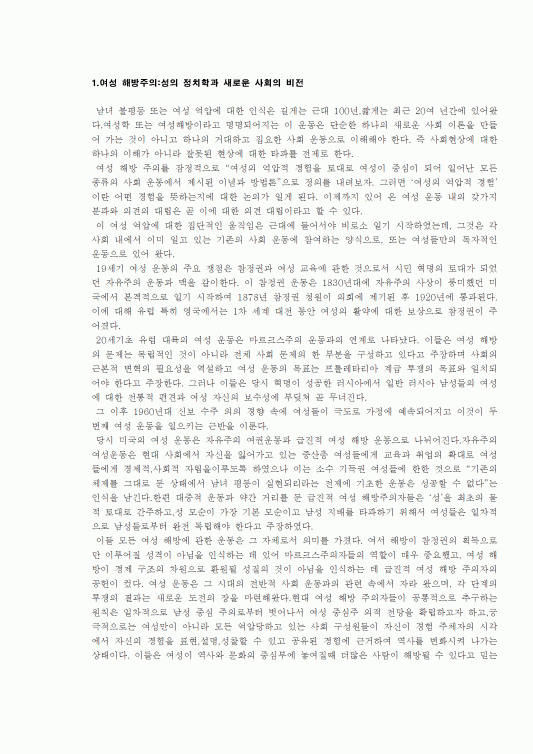 여성해방 레포트 자료