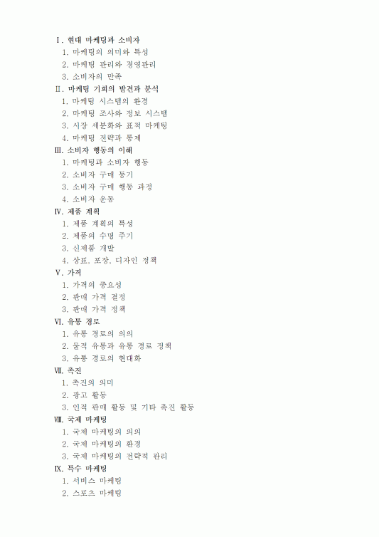 마케팅 개론요약 정리