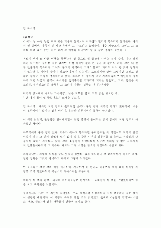 먼 북소리 서평