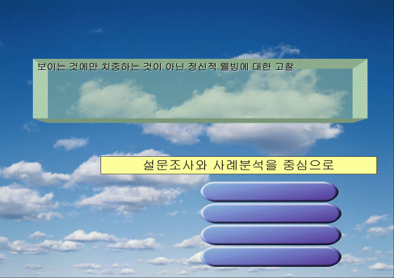 보이는 것에만 치중하는 것이 아닌 정신적 웰빙에 대한 고찰