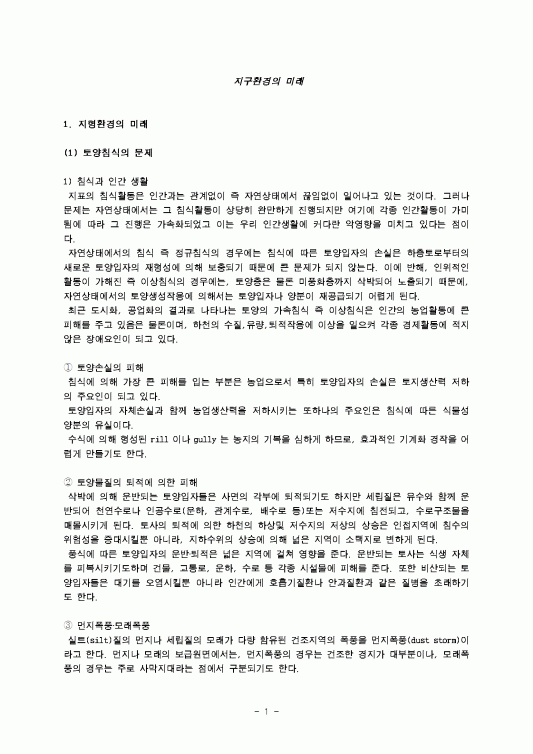 지구환경의 미래