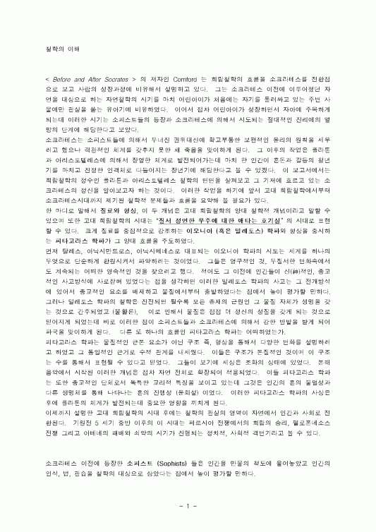 철학의 이해 레포트 자료
