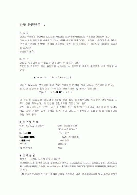 산화 환원반응 I₂