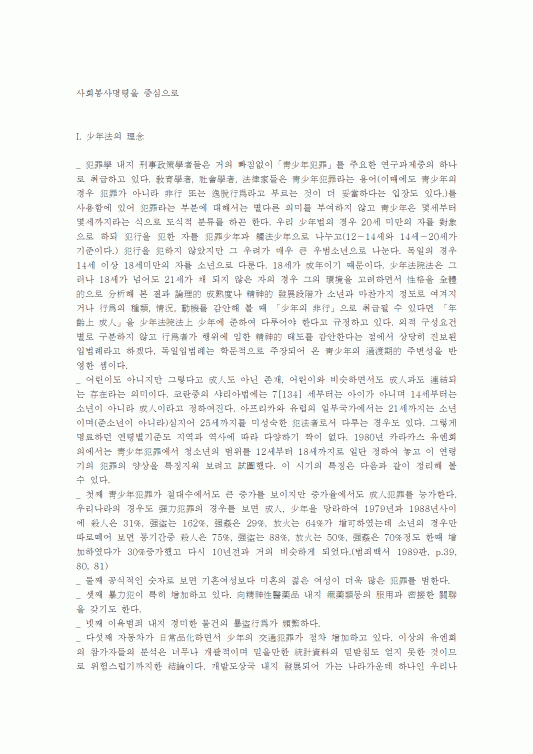 사회봉사명령을 중심으로