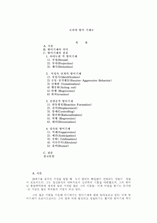 자아 방어 기제