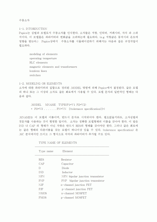 수동소자 레포트 자료