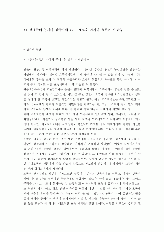 한(漢)제국의 붕괴와 삼국시대 보고서