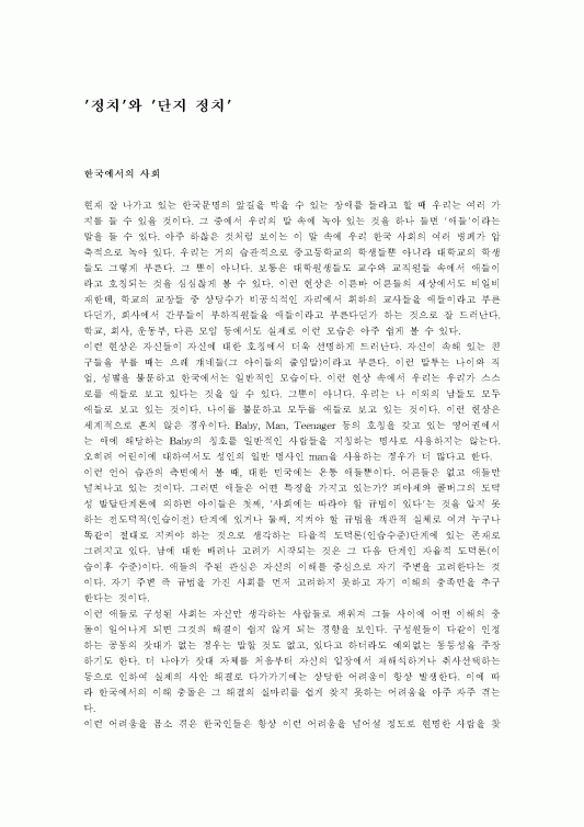 정치와 단지 정치
