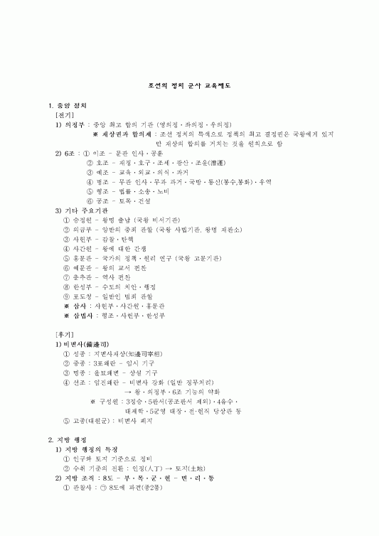 조선의 정치 군사 교육제도