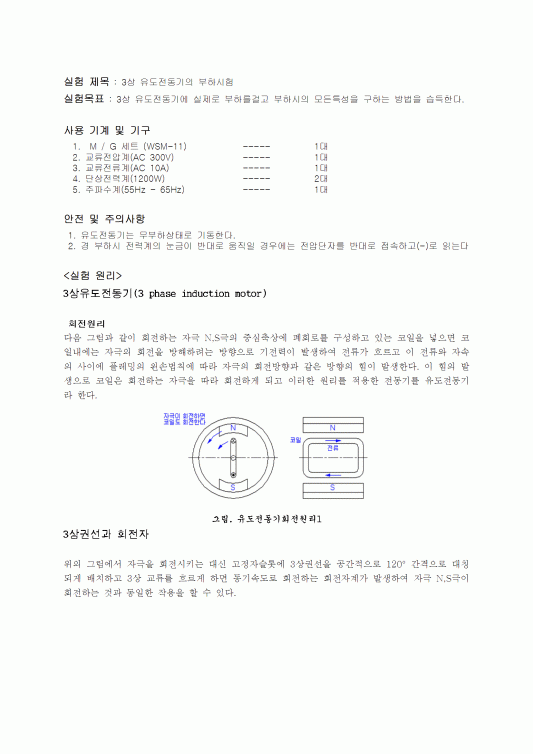 3상 유도전동기의 부하시험