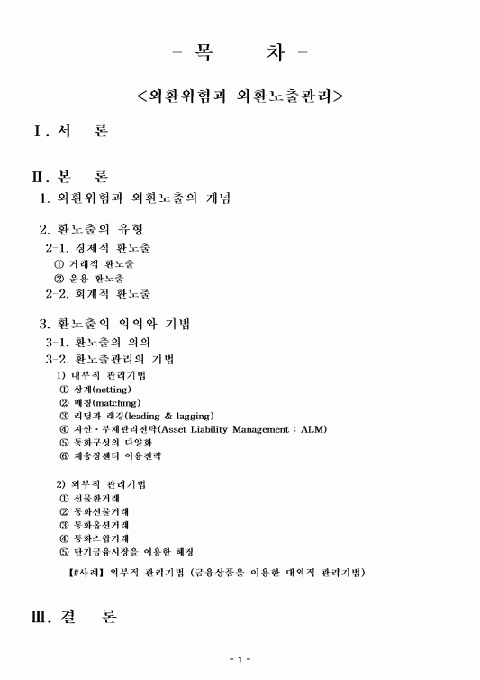 외환위험과 외환노출관리