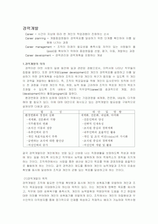 경력개발 레포트 자료