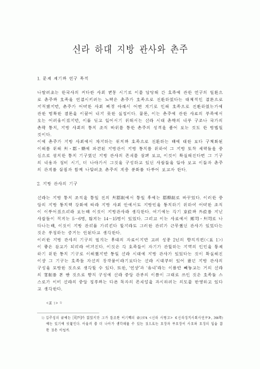 신라 하대 지방 관사와 촌주
