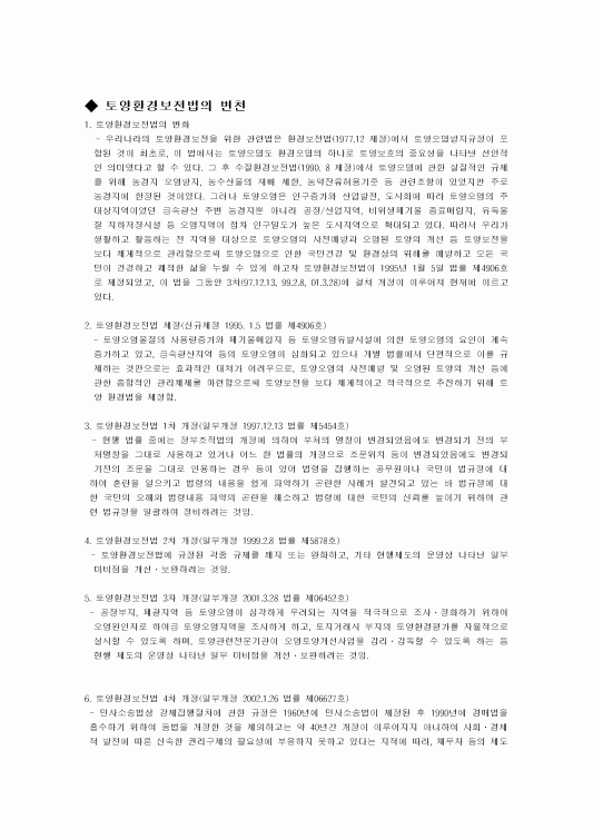 토양환경보전법 및 정책