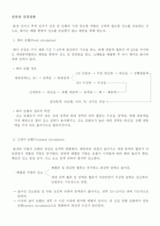 신생아의 선천성 심질환