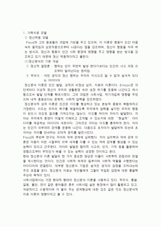 [사회과학] 가족치료 모델