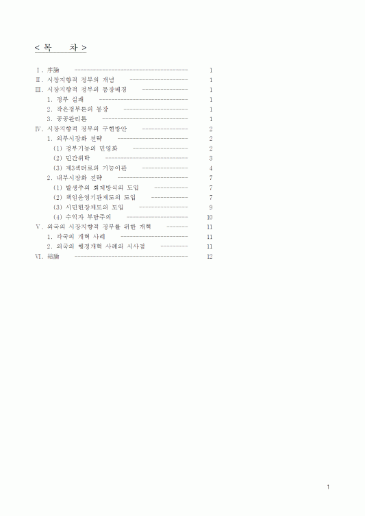 시장지향적 정부관리
