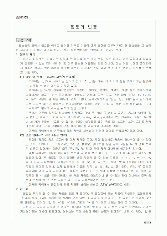 국어의 음운현상