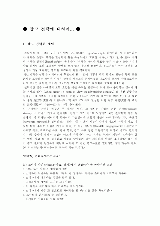 광고전략 레포트 자료